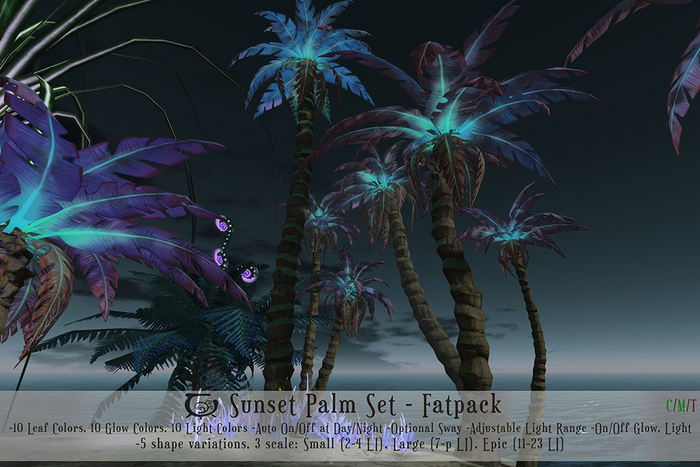 Second Life Marketplace - Sunset Palm Set- Faptack